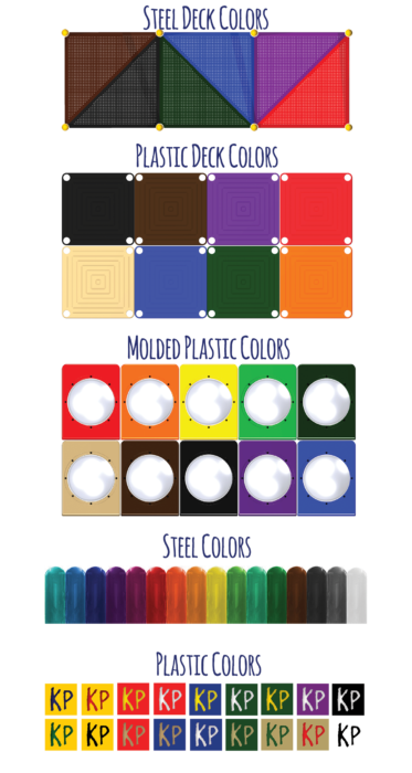 Available Commercial Play Systems' Colors for Sale | Kidstuff Playsystems